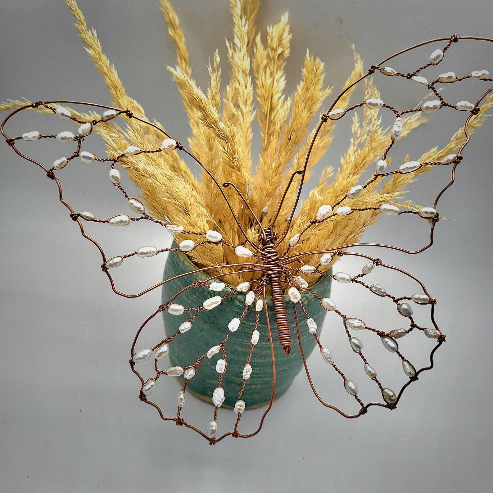 Handmade Wire Butterfly - Wire Sculpture - Recycled Copper Wire - Wire ...