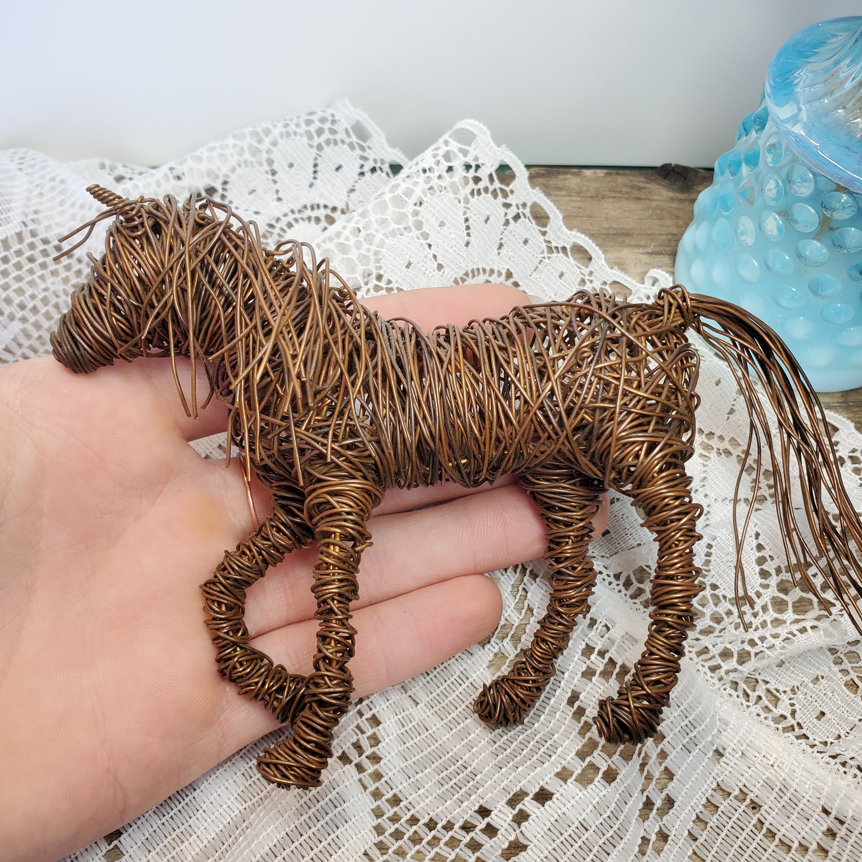 Handmade Copper Horse Rustic Wire Sculpture Wire Horse Sculpture ...