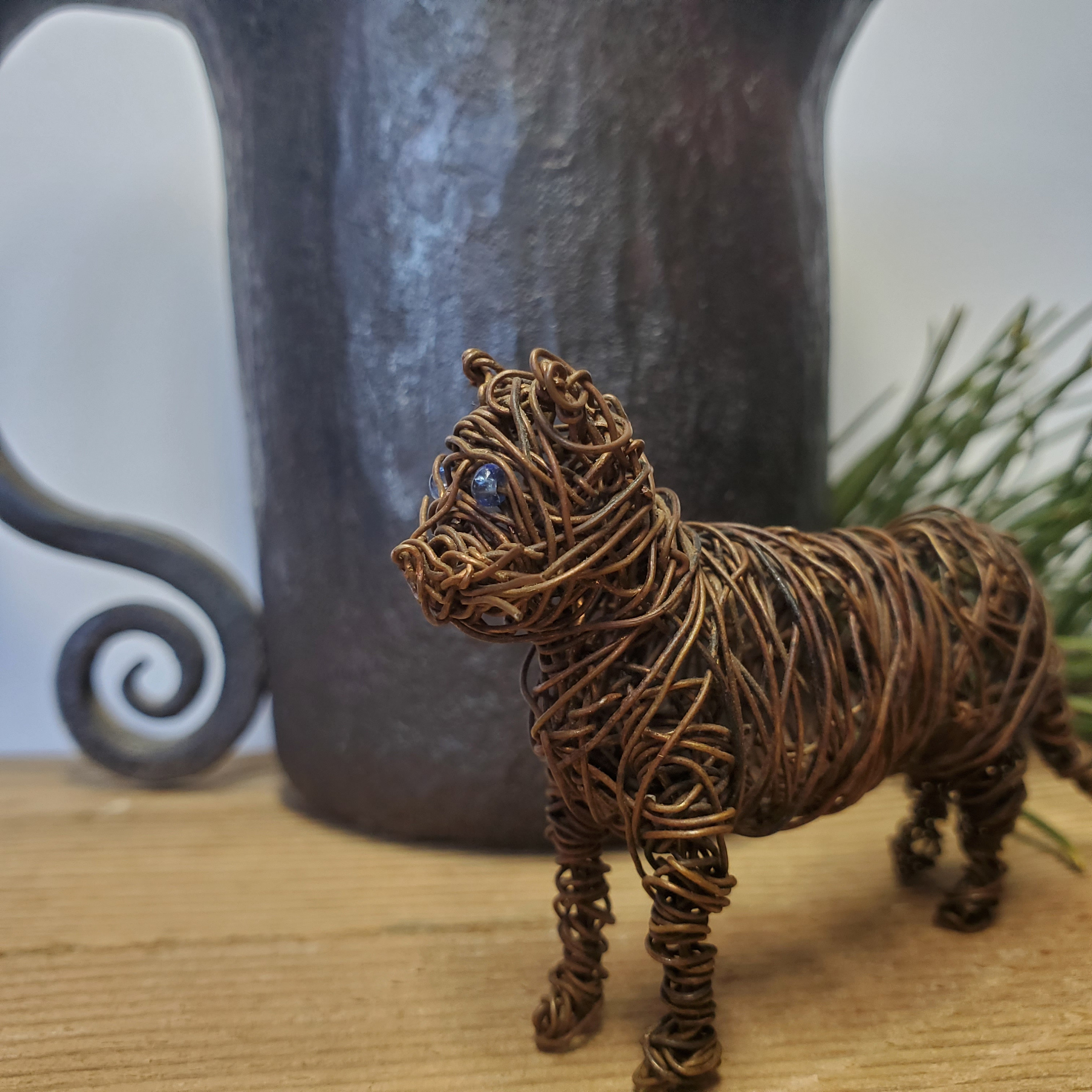 Wire Cat Sculpture Copper Wire Sculpture Handmade Wire Cat Copper Cat ...