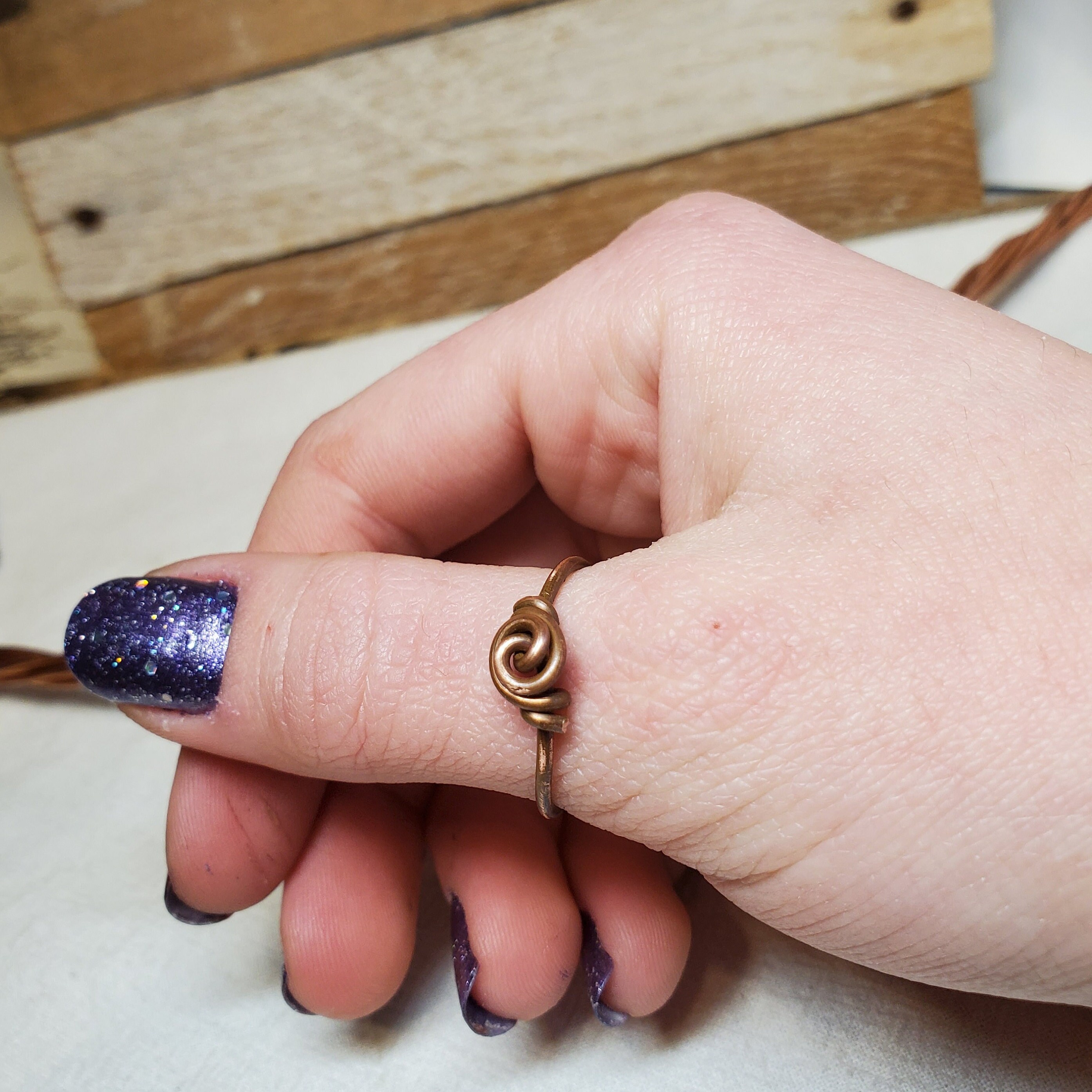 Copper Twist Wire Ring - Handmade Copper Ring - Rustic Ring - Recycled ...