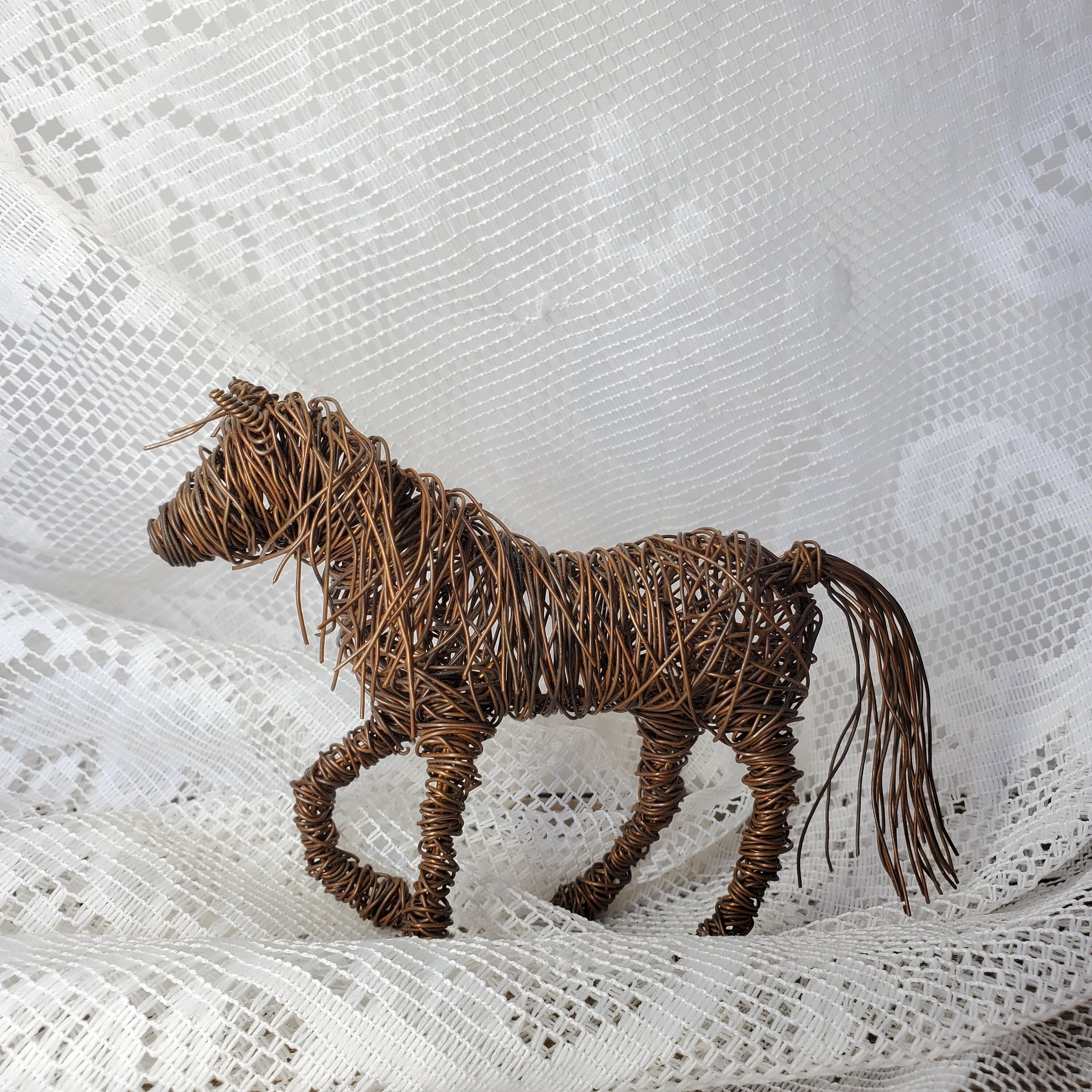 Handmade Copper Horse Rustic Wire Sculpture Wire Horse Sculpture ...