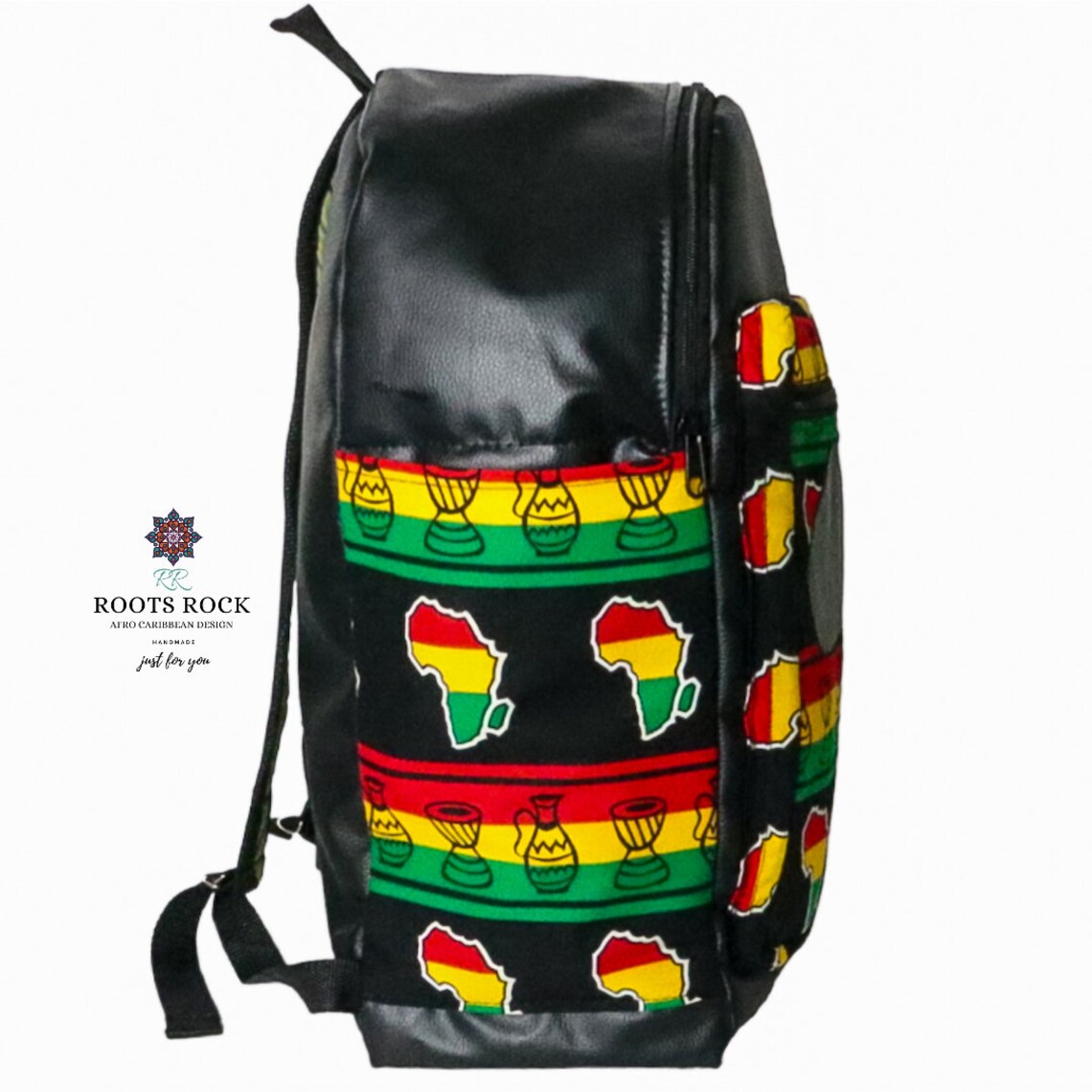 Large Backpack/ African Print Faux Leather Bag/ African - Etsy