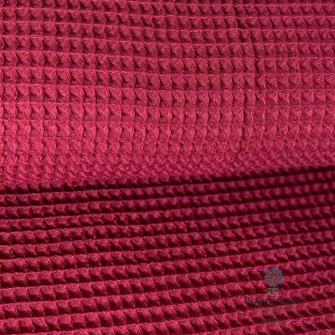 Waffle Piqué Cotton Fabric by the Yard/ Waffle Fabric/ Uni Waffle ...