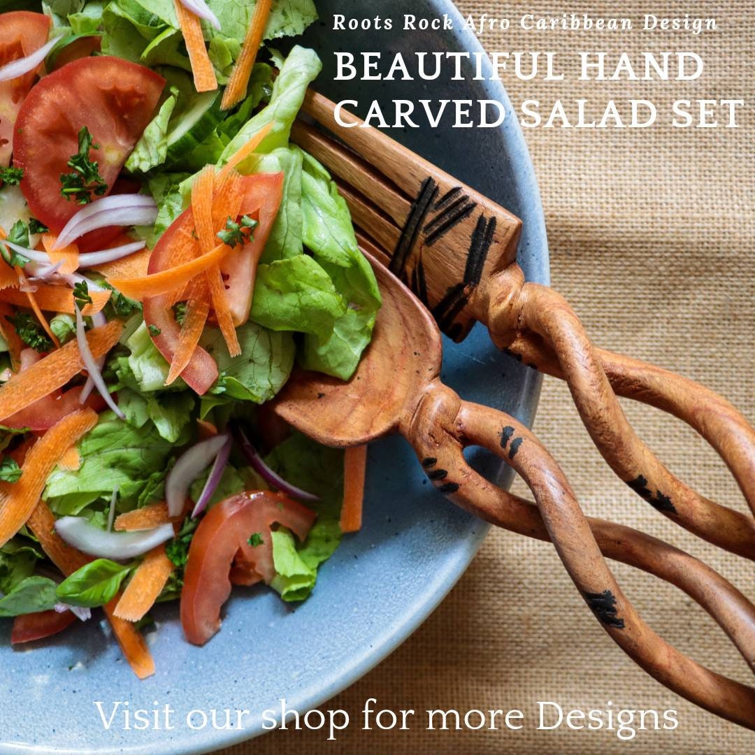 Set of African Giraff Wooden Cutlery/ Hand Carved Wooden Spoon and Fork ...