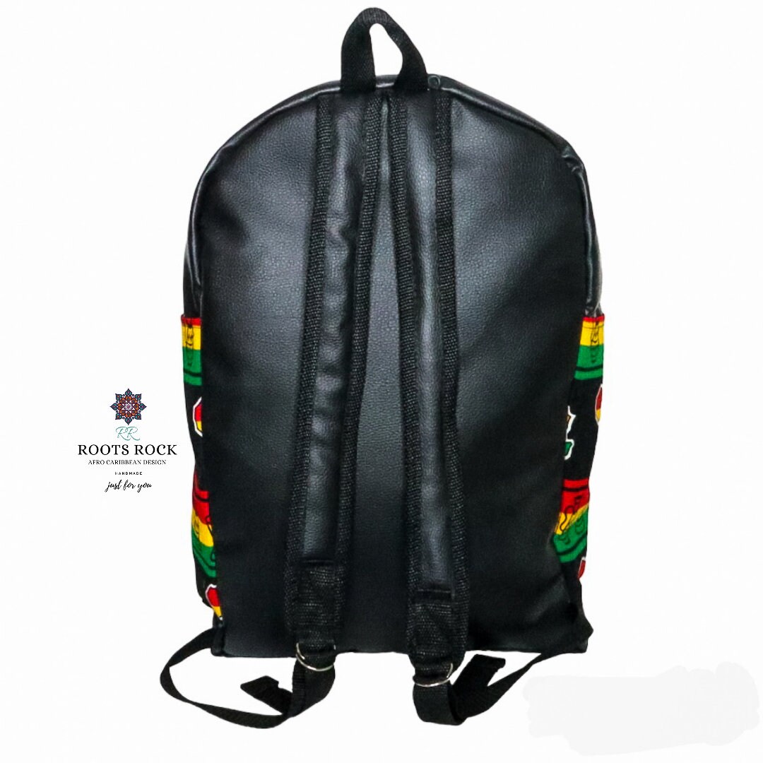 Large Backpack/ African Print Faux Leather Bag/ African - Etsy