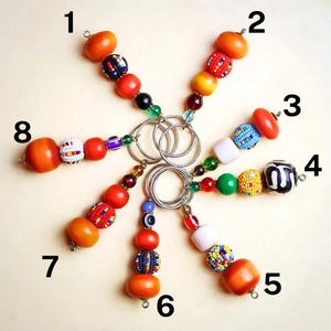 Kenyan Beaded Keyring-recycled Camel Bone Keyring-amber Bead Keychain ...