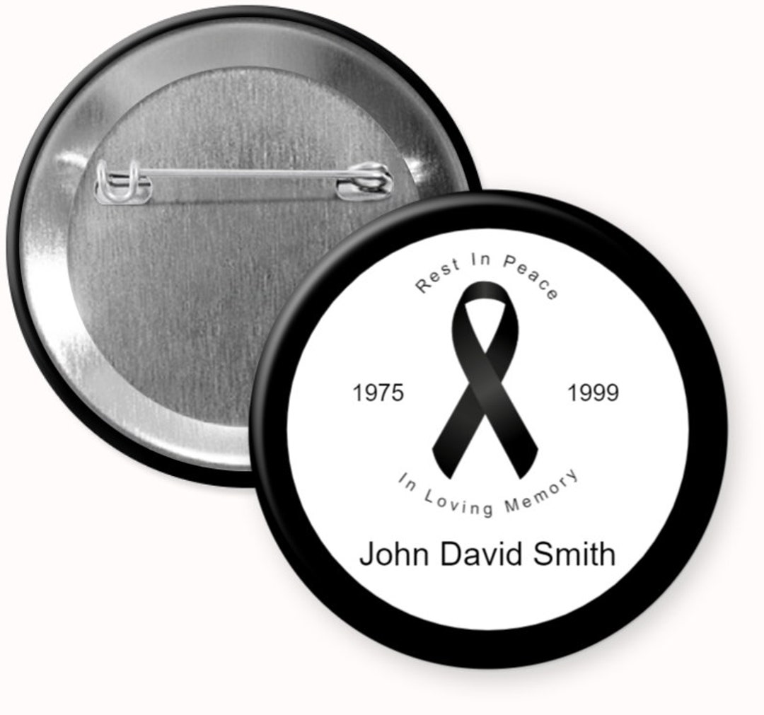 Personalized Rest in Peace in Loving Memory Black Ribbon Memorial ...