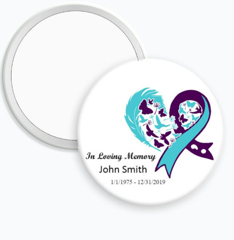 Personalized in Loving Memory Suicide Awareness Ribbon Button - Etsy