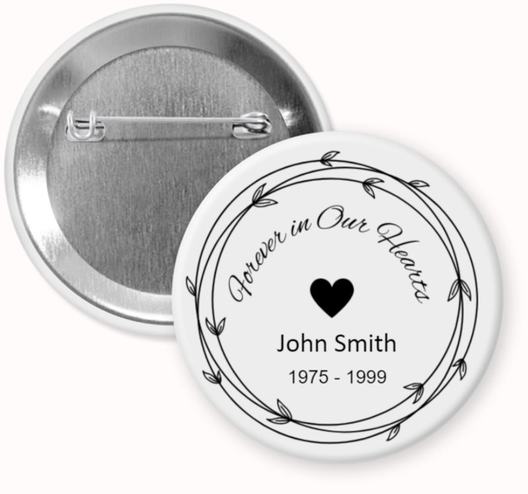 Personalized Forever in Our Hearts Memorial Funeral Pin Magnet Mirror ...