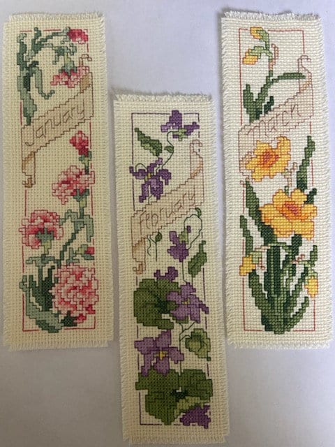 Months of the Year Flower Stitched Bookmark - Etsy