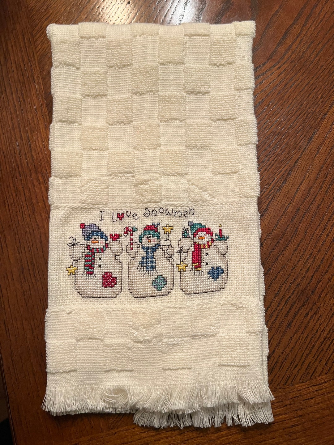 I Love Snowmen Kitchen Towel/tea Towel - Etsy
