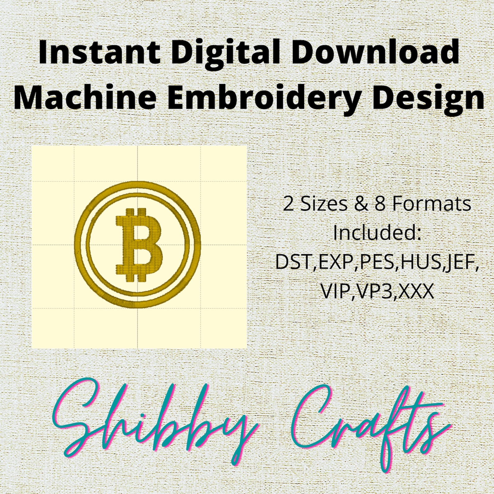 Bitcoin Machine Embroidery Design, Bitcoin Cryptocurrency, Embroidery ...