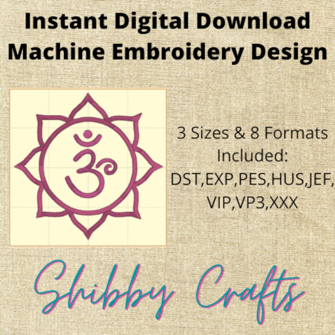 Crown Chakra Embroidery Design, Sahasrara Chakra Machine Embroidery ...