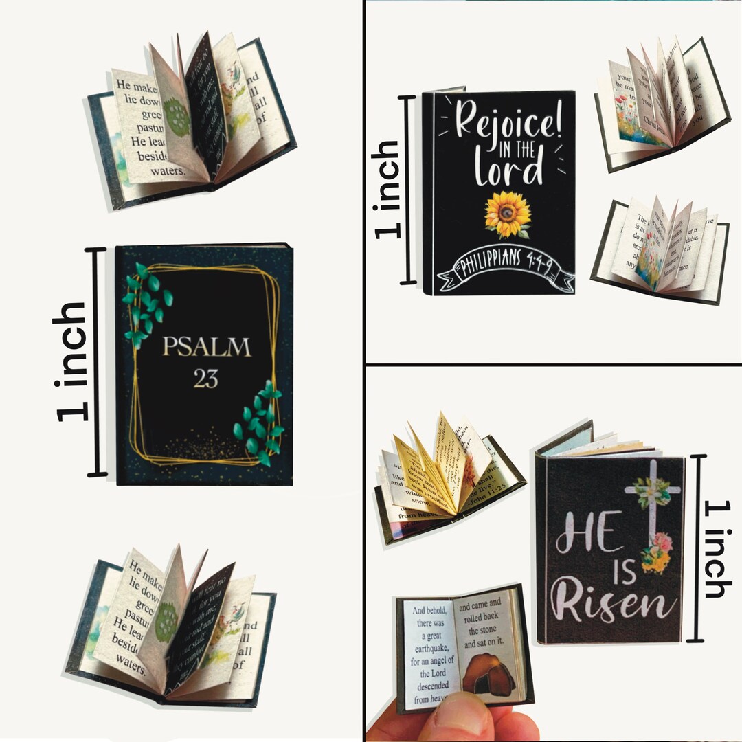 Scripture Mini Books Set of 3 Passages- Easter, Psalm 23, Rejoice in ...