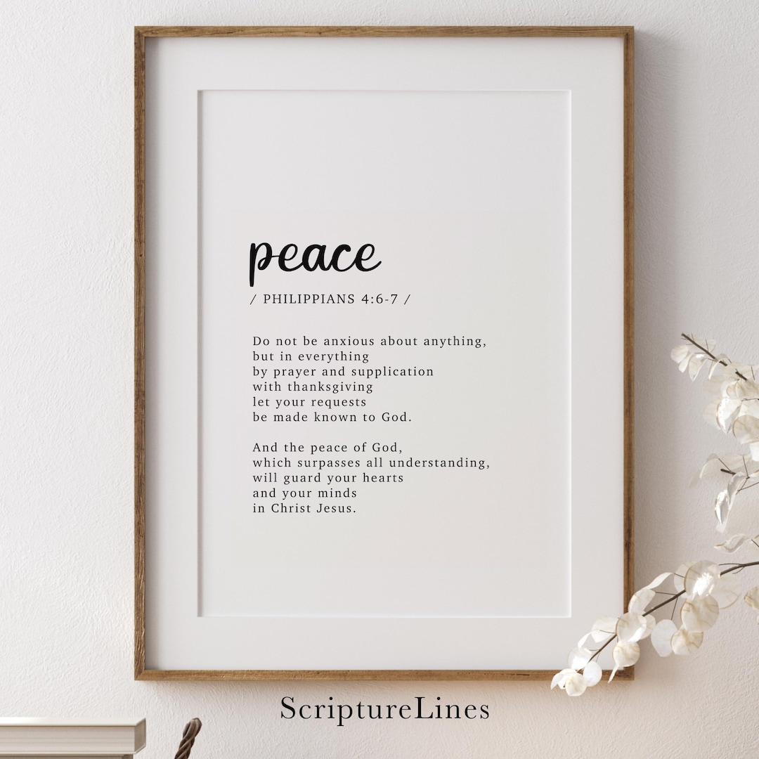 Peace Wall Art, Scripture Art, Bible Verse Wall Print, Christian ...