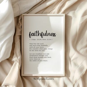 Faithfulness Bible Definition Wall Art, Scripture Wall Art, Bible Verse ...