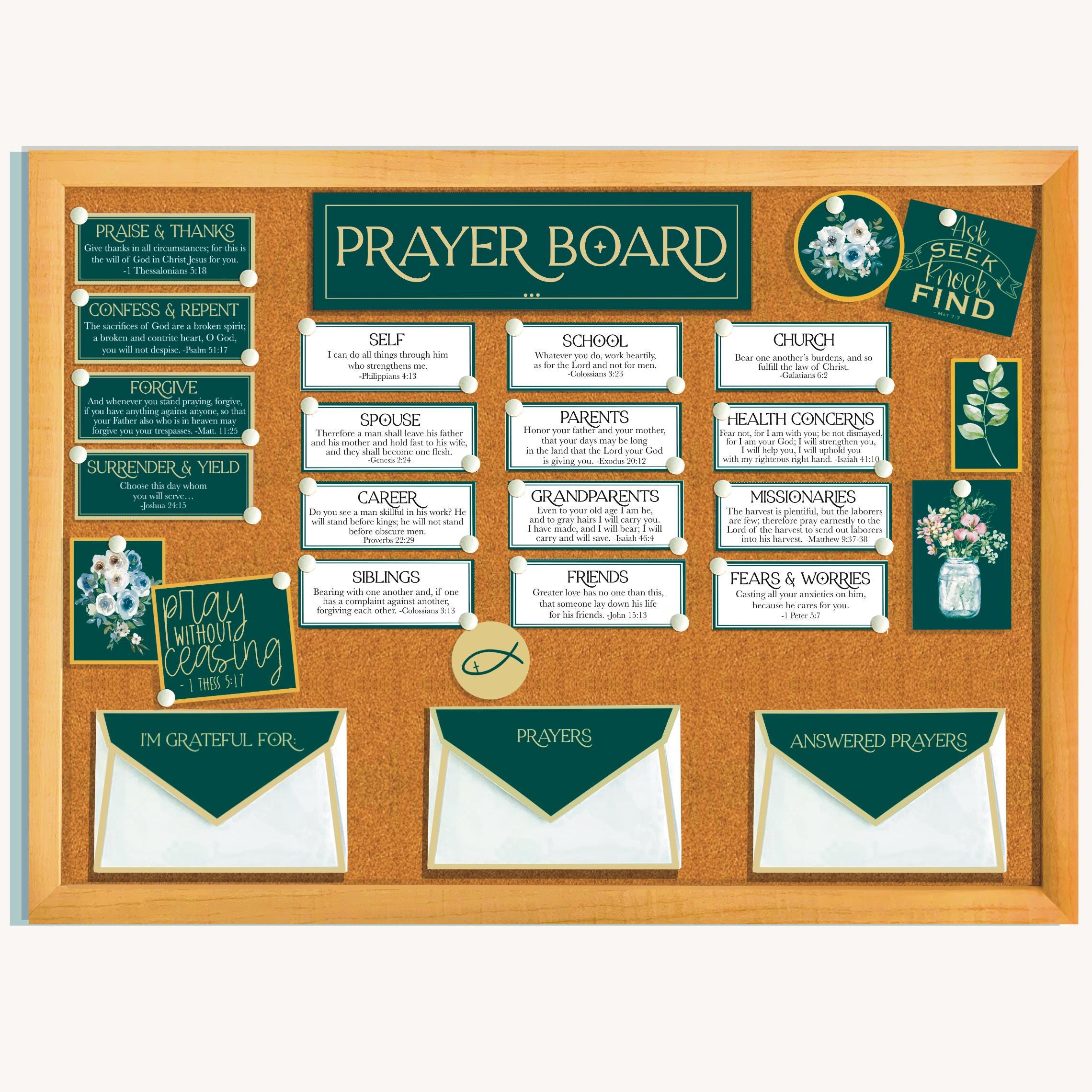 Prayer Board Kit! Prayer Wall Printable, Scriptural Headers With Bible ...