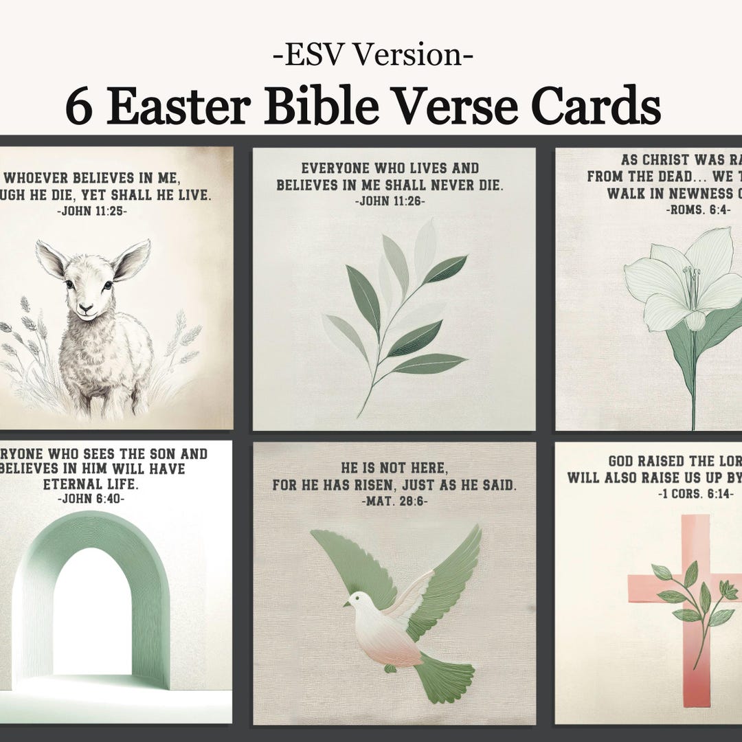 Easter Bible Verse Card Set • Printable Easter Bible Verses ...