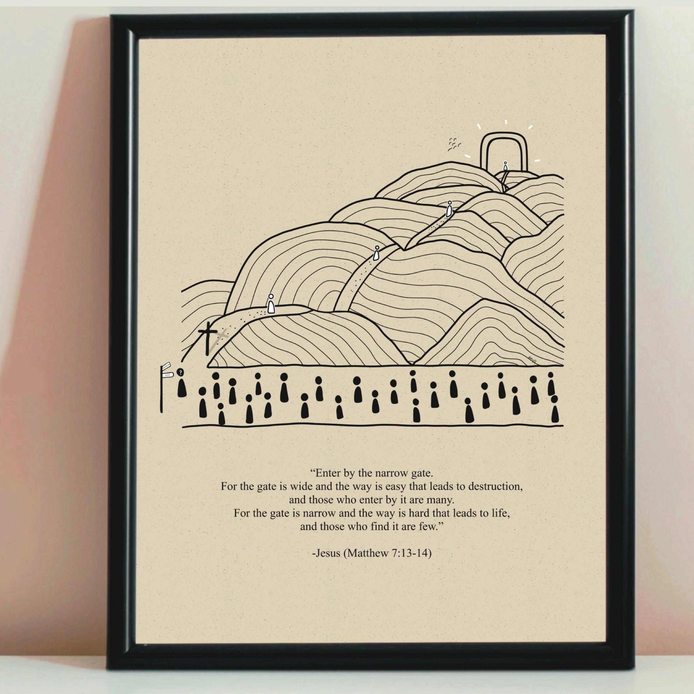 The Narrow Path Vs the Wide Path PRINTABLE| Original, Hand-drawn ...