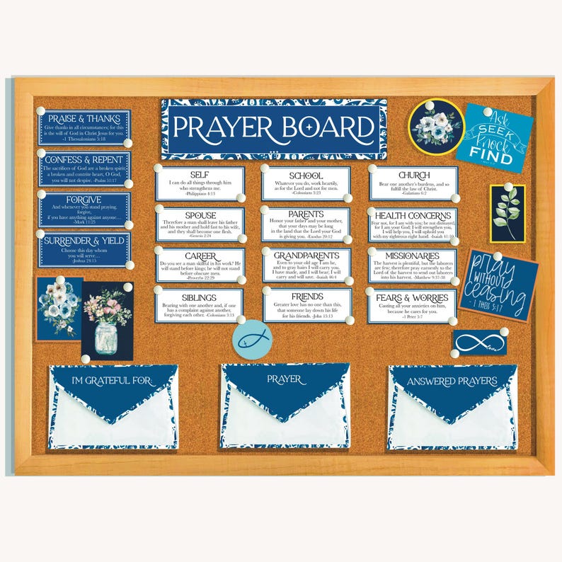 Prayer Board Kit! Prayer Wall Printable, Scriptural Headers With Bible ...