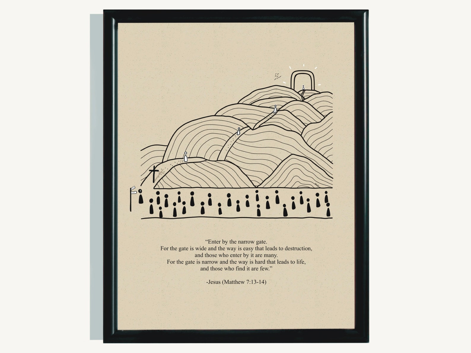 The Narrow Path Vs the Wide Path PRINTABLE| Original, Hand-drawn ...