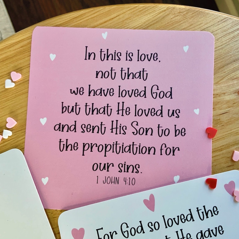 Valentine's Bible Verse Printable Cards, Scripture Cards on Love, God's ...