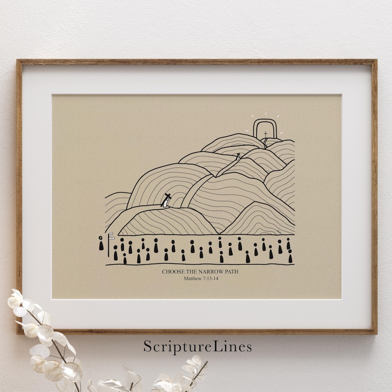 The Narrow Path Vs the Wide Path Printable • Modern Christian Wall ...