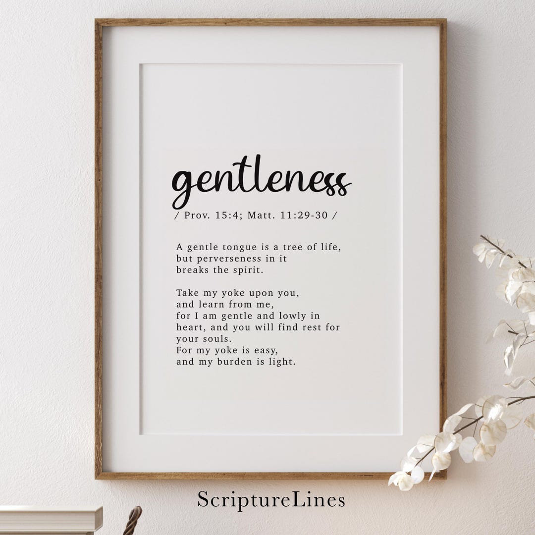 Gentleness Bible Definition Wall Art, Scripture Wall Art, Bible Verse ...
