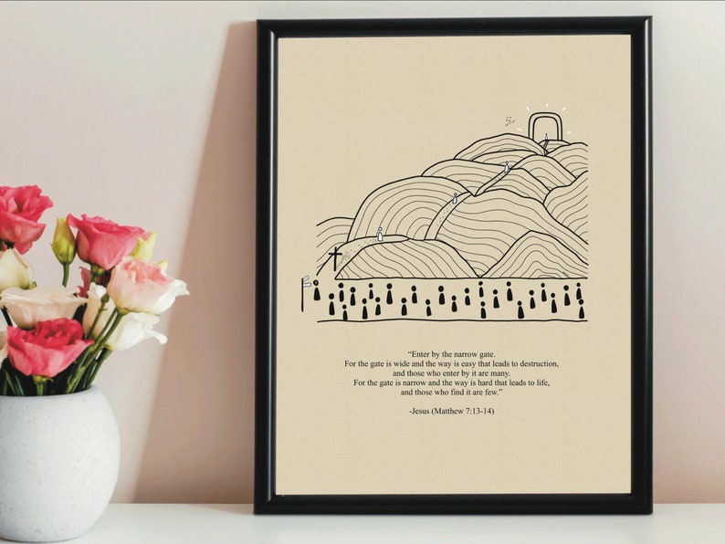 The Narrow Path Vs the Wide Path PRINTABLE| Original, Hand-drawn ...