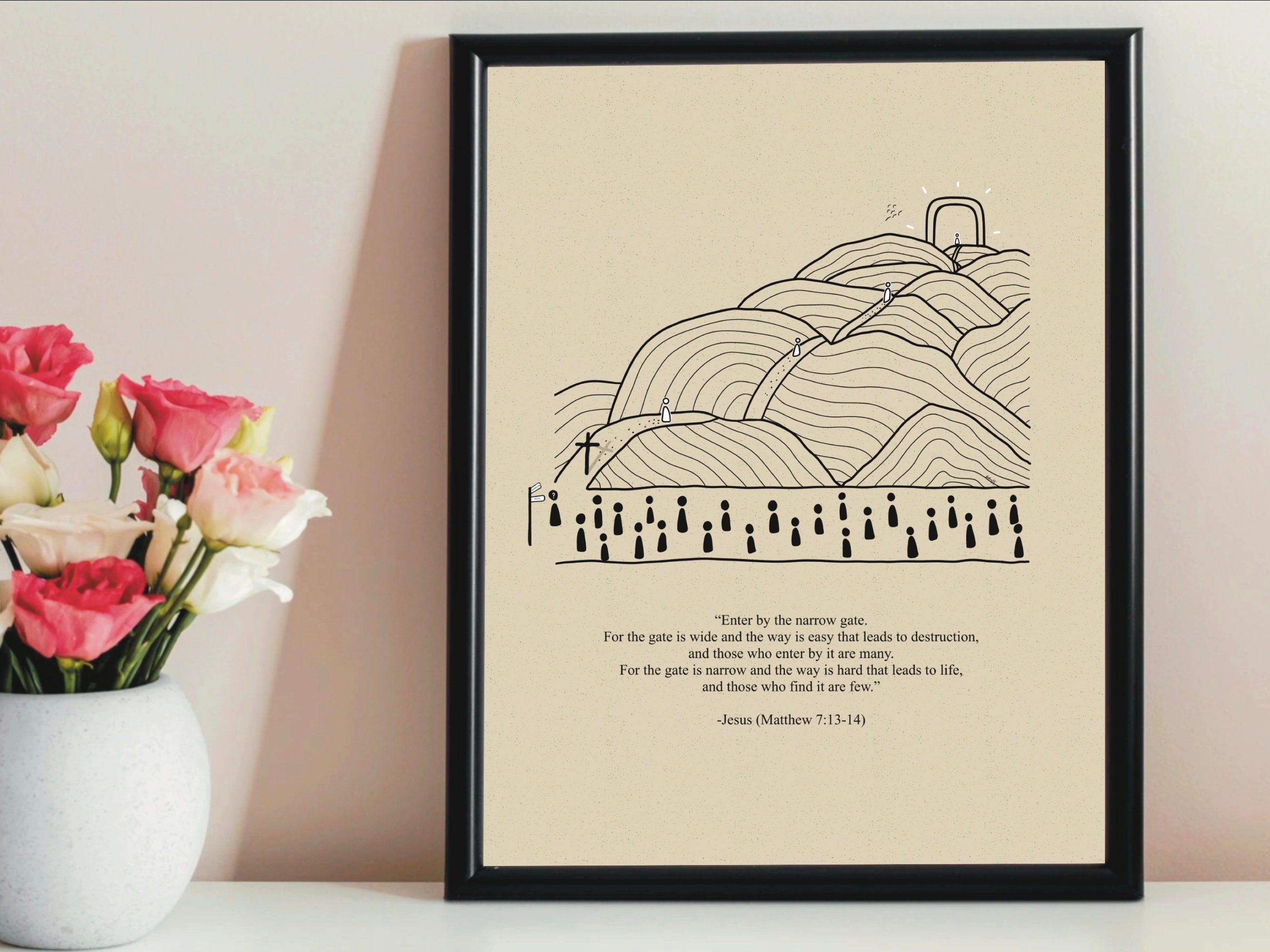 The Narrow Path Vs the Wide Path PRINTABLE| Original, Hand-drawn ...