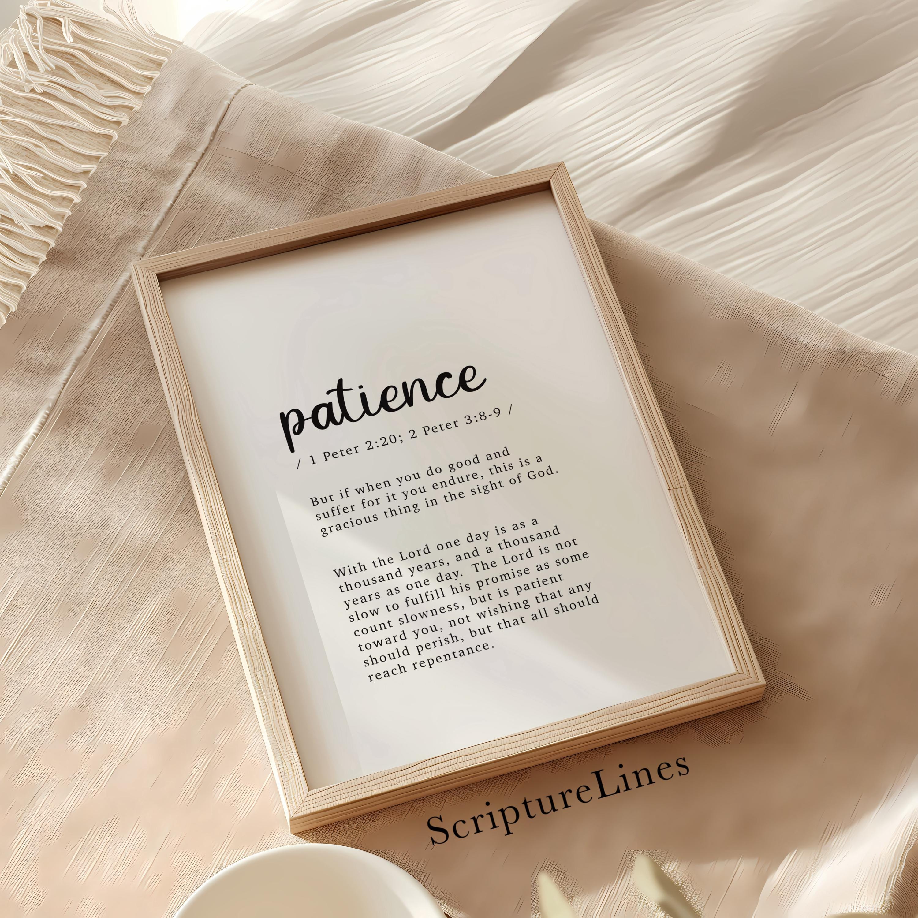 Patience Bible Definition Wall Art, Scripture Wall Art, Bible Verse ...