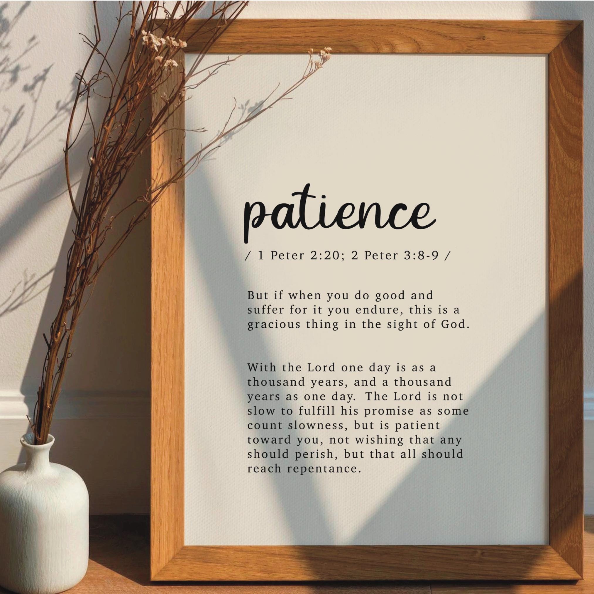 Patience Bible Definition Wall Art, Scripture Wall Art, Bible Verse ...