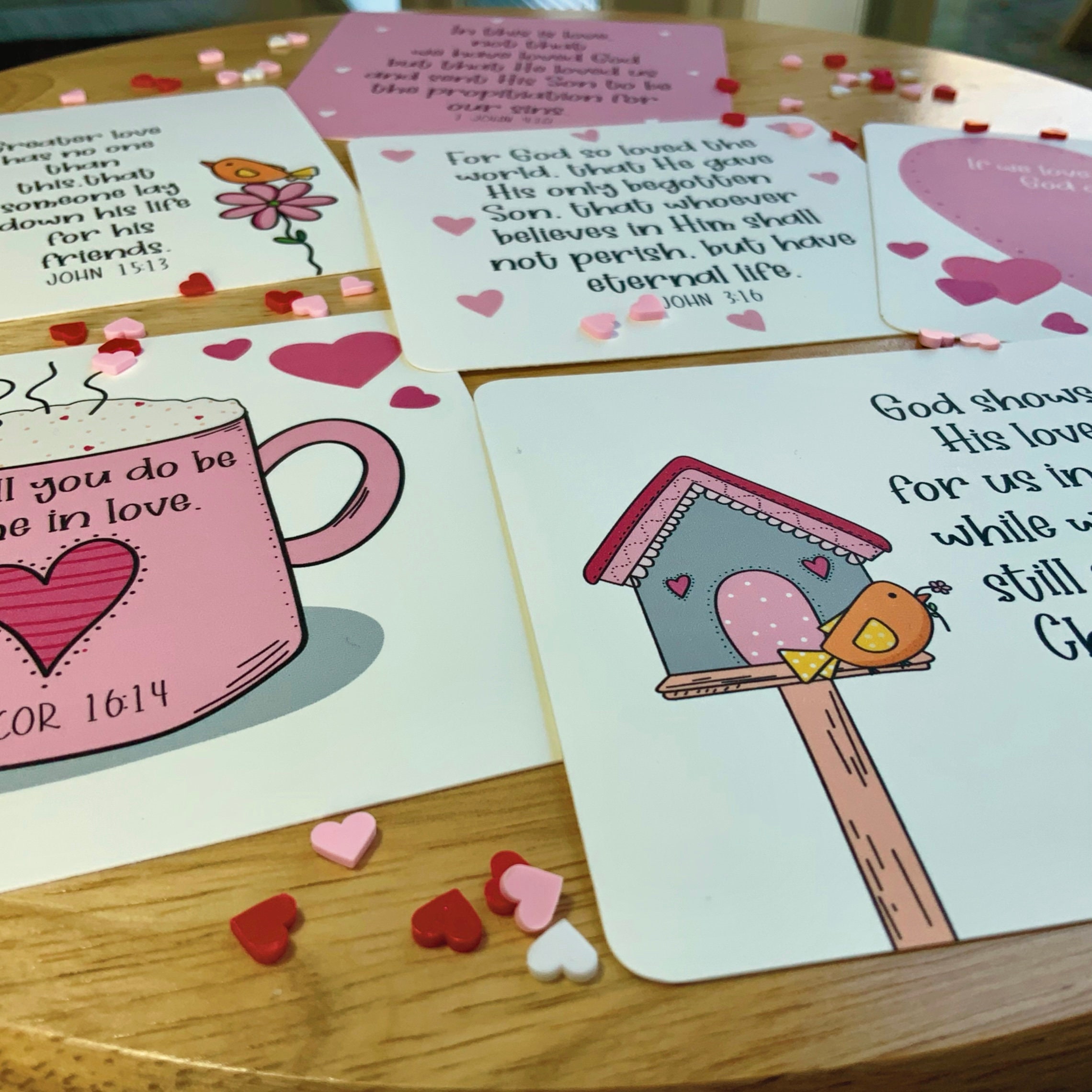 Valentine's Bible Verse Printable Cards, Scripture Cards on Love, God's ...