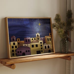 O Little Town of Bethlehem Wall Art, Bethlehem Star Painting, Bethlehem ...