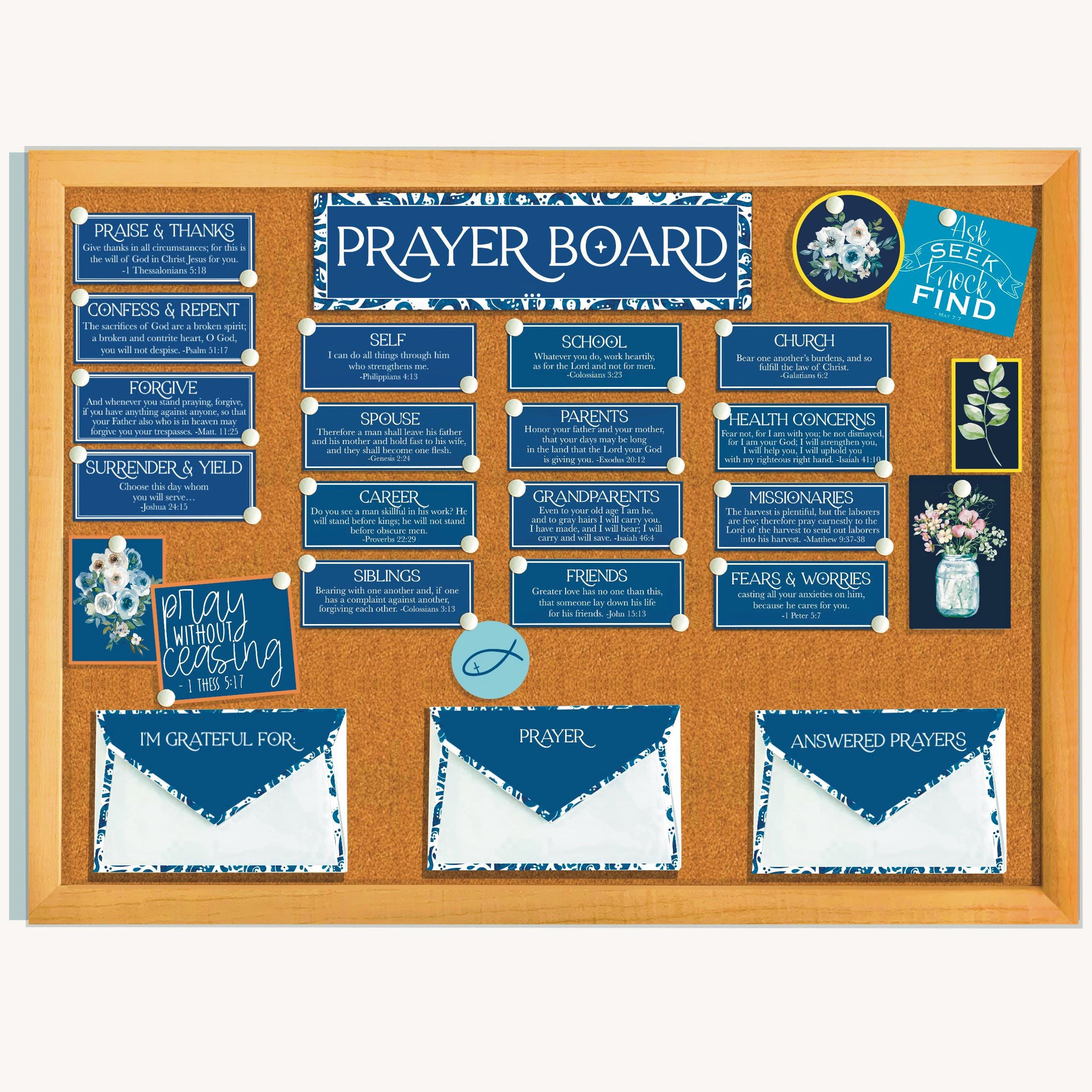 Prayer Board Kit! Prayer Wall Printable, Scriptural Headers With Bible ...