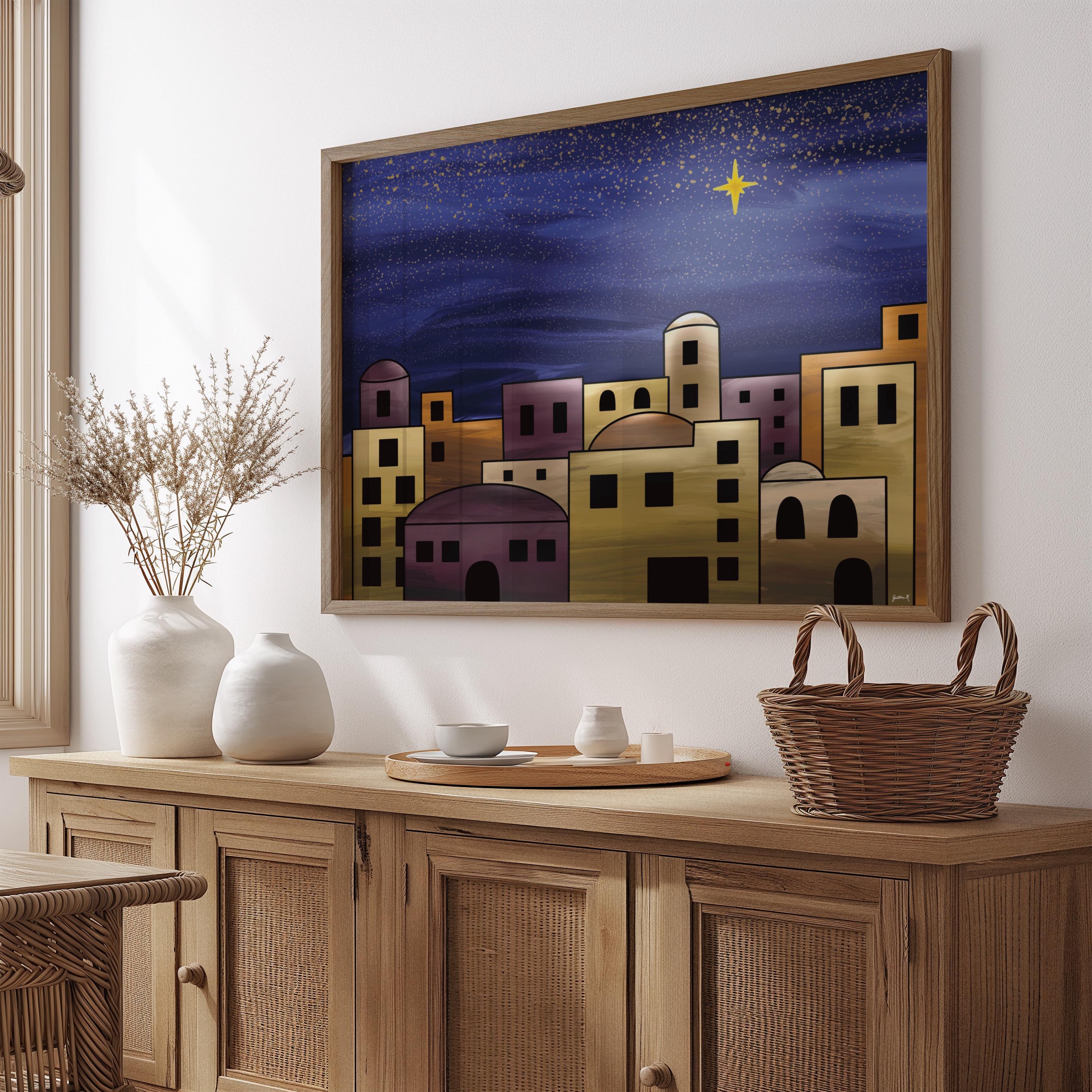 O Little Town of Bethlehem Wall Art, Bethlehem Star Painting, Bethlehem ...