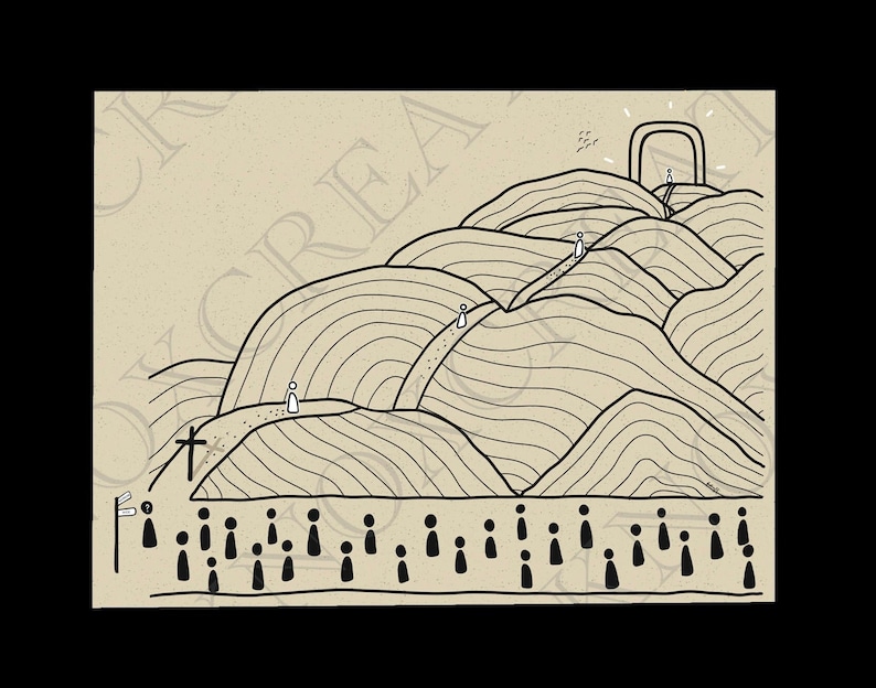 The Narrow Path Vs the Wide Path PRINTABLE| Original, Hand-drawn ...