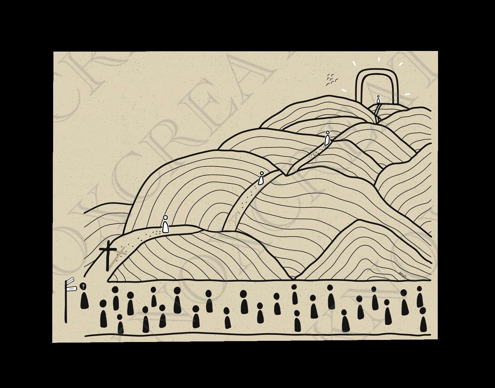 The Narrow Path Vs the Wide Path PRINTABLE| Original, Hand-drawn ...