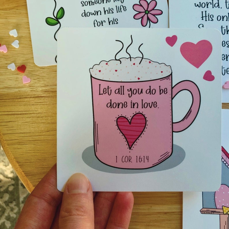 Valentine's Bible Verse Printable Cards, Scripture Cards on Love, God's ...