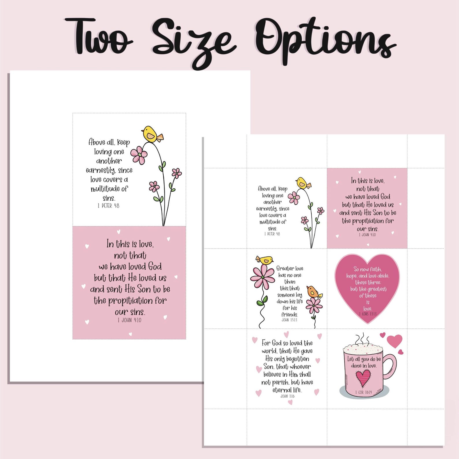 Bible Verse Cards! God’s Love Memory Verses, Scripture Printable With ...