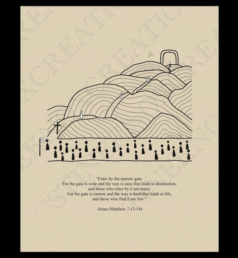 The Narrow Path Vs the Wide Path PRINTABLE| Original, Hand-drawn ...