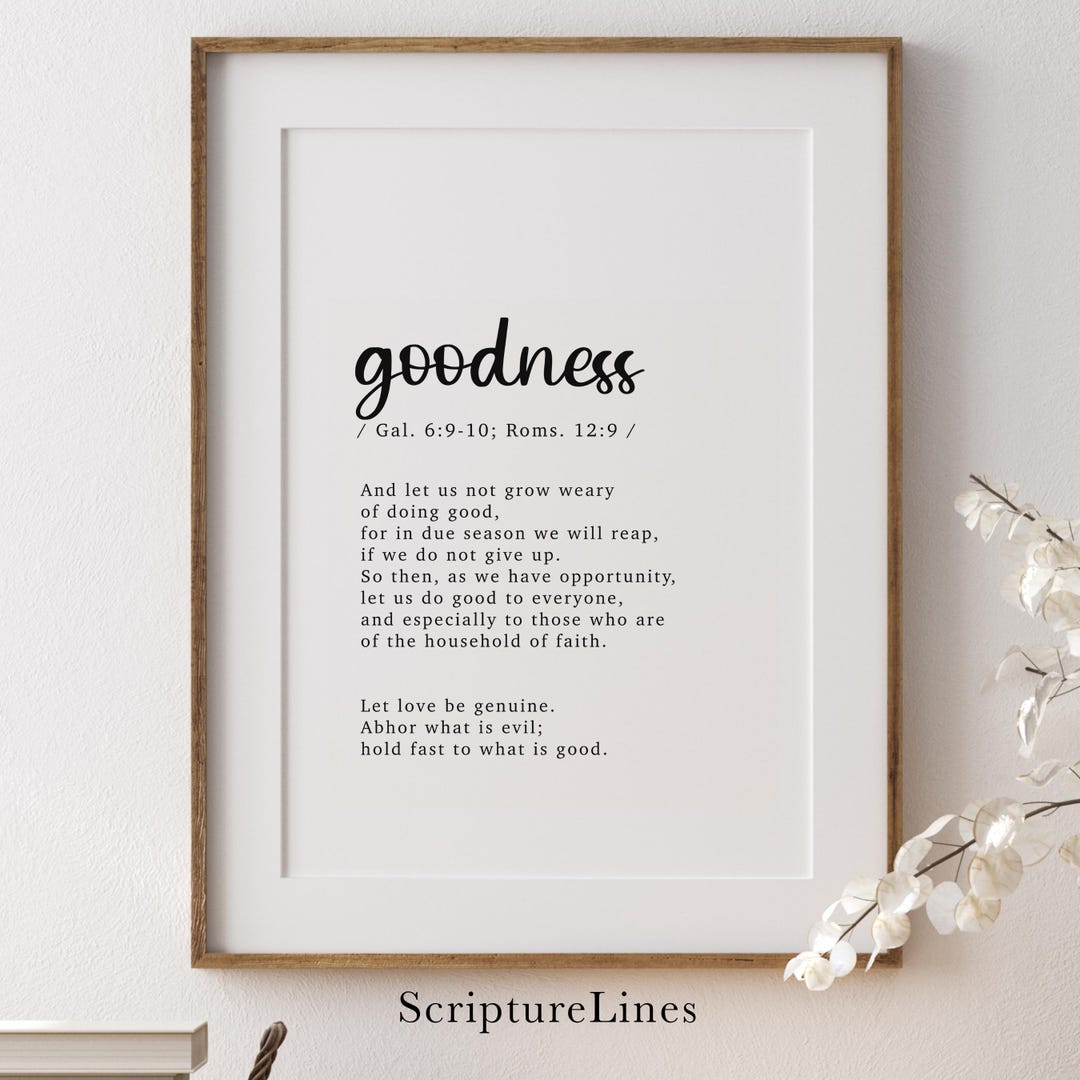 Goodness Bible Definition Wall Art, Scripture Wall Art, Bible Verse ...