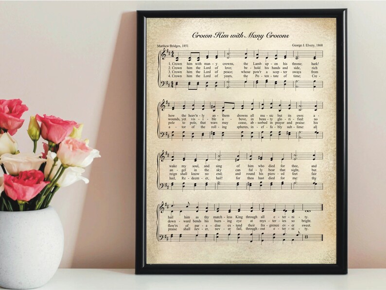 Crown Him With Many Crowns Printable Printable Hymn Wall - Etsy