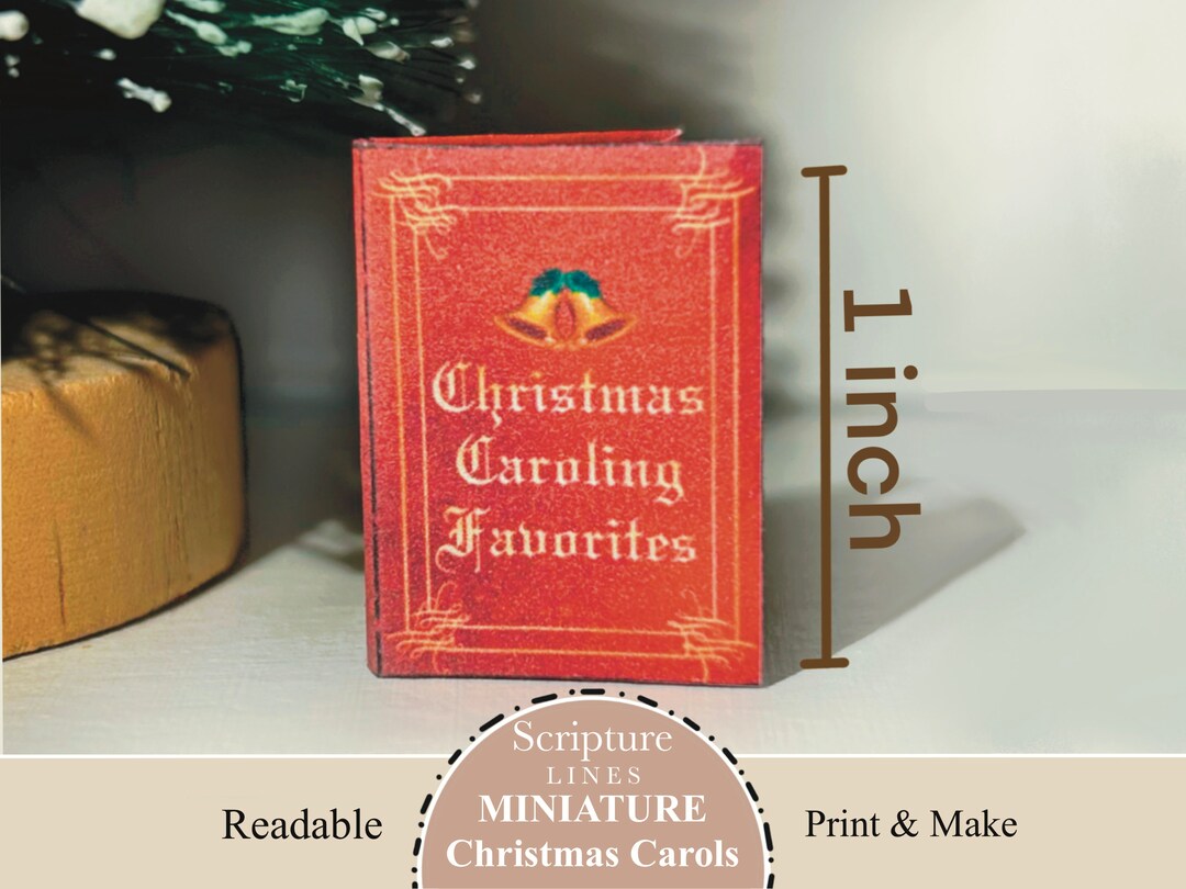 Christmas Carols Mini Book, DIY Miniature, Joy to the World, Jingle ...