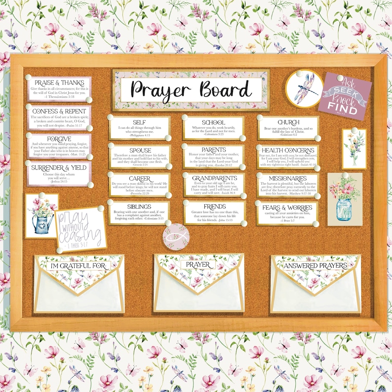 Prayer Board Kit! Prayer Wall Printable, Scriptural Headers With Bible ...