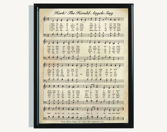 Hark the Herald Angels Sing Printable Vintage Christmas Hymn Carol ...