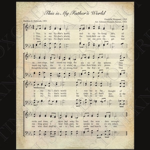 This is My Father’s World Hymn Printable | Hymn Wall Art, Christian ...