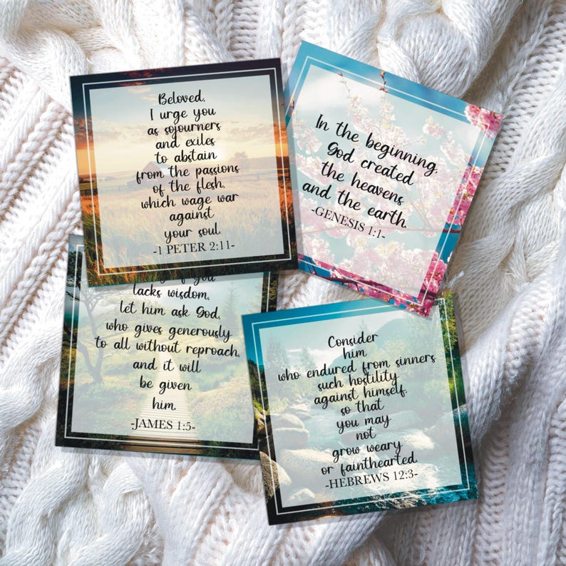 Bible Verse Cards Set | the Essential Christian Bible Verse Card Set of ...