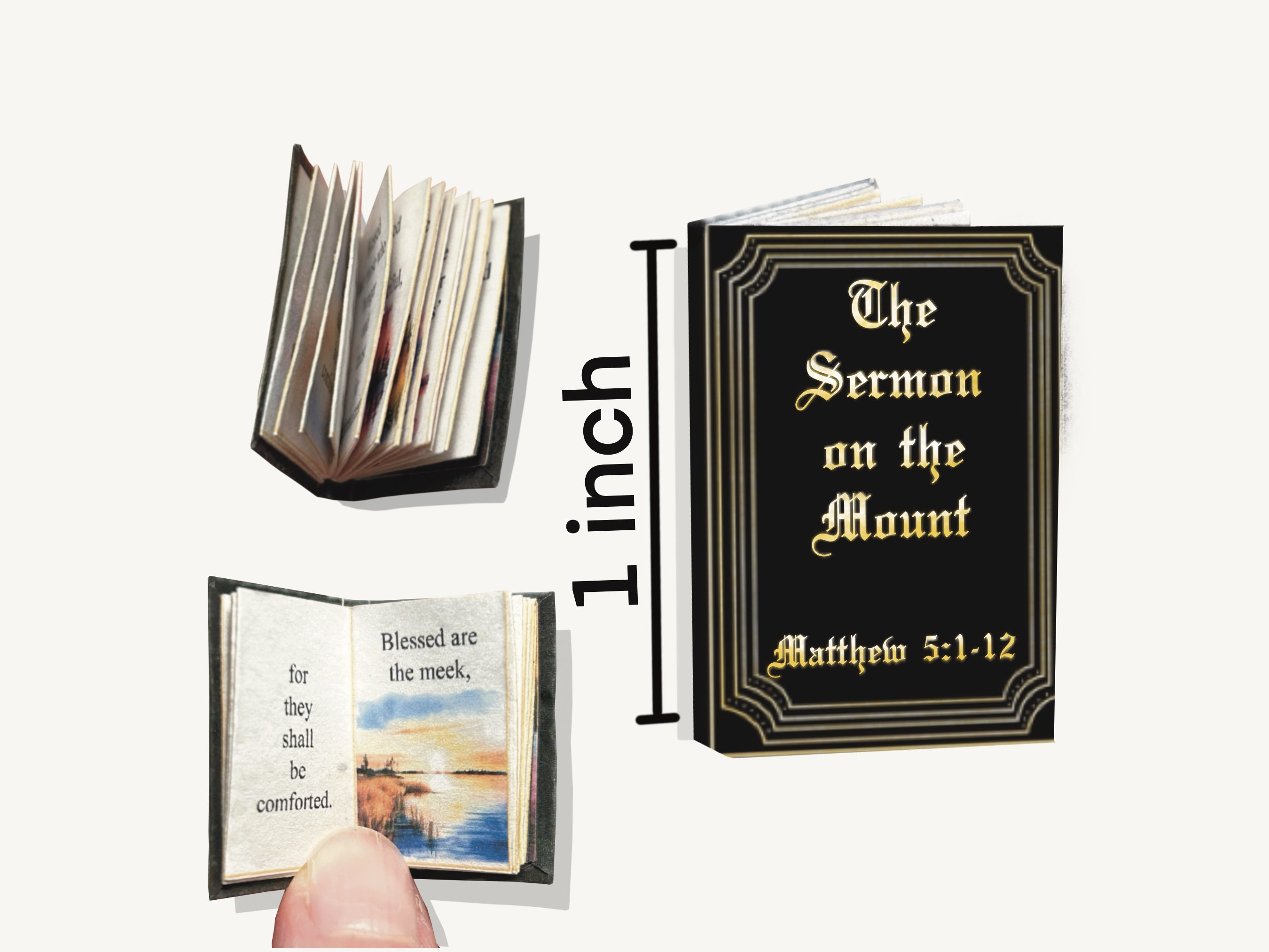 Beatitudes Mini Book, Matthew 5:1-12 Sermon on the Mount Miniature ...