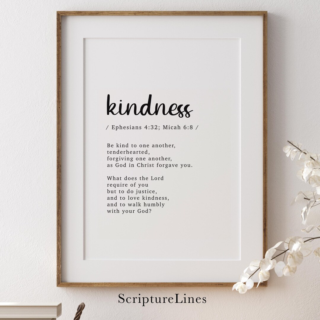 Kindness Bible Definition Wall Art, Scripture Wall Art, Bible Verse ...